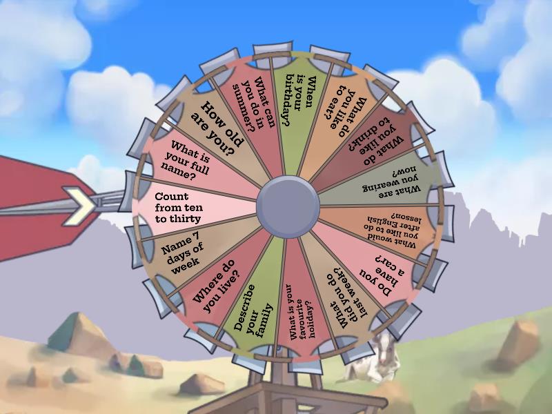 start speaking question - Spin the wheel