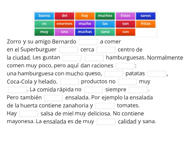 Hoofdstuk 7: Rellena los espacios en blanco. - Complete the sentence