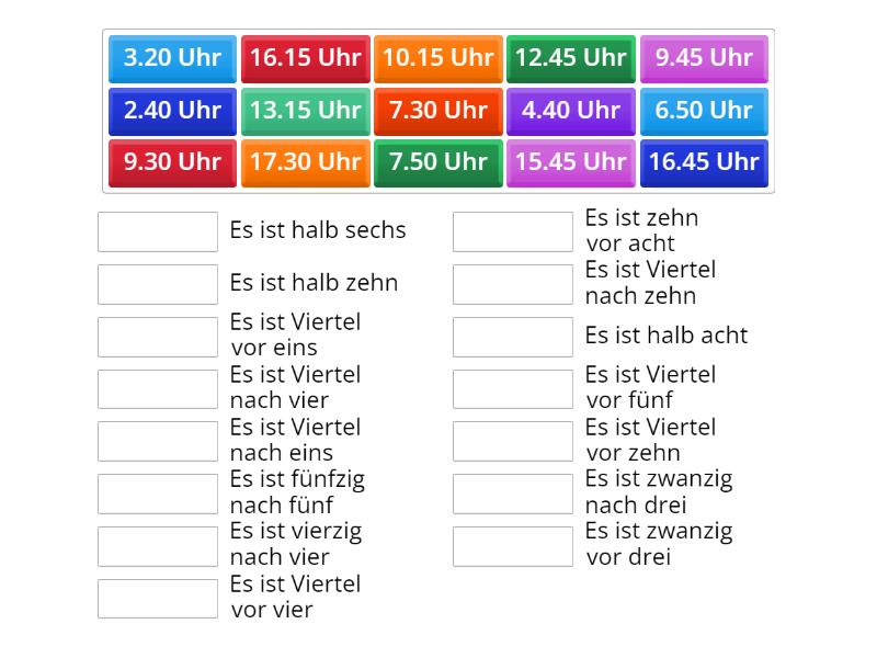Uhrzeiten PS - Match up