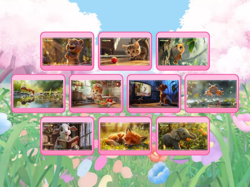 Present Continuous (Actions) - Flip tiles