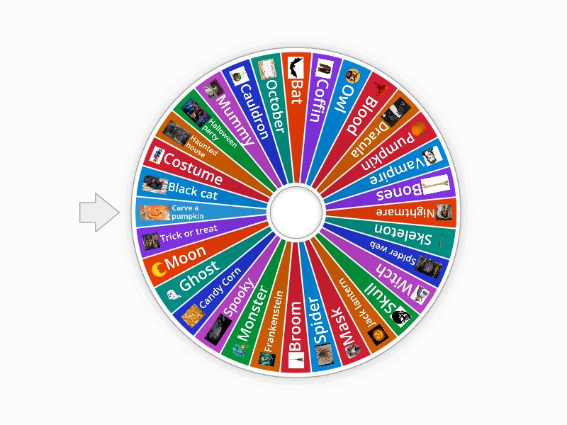 Halloween bingo - Spin the wheel