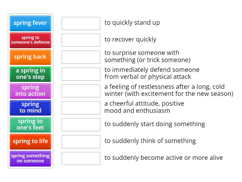 spring idioms - Match up