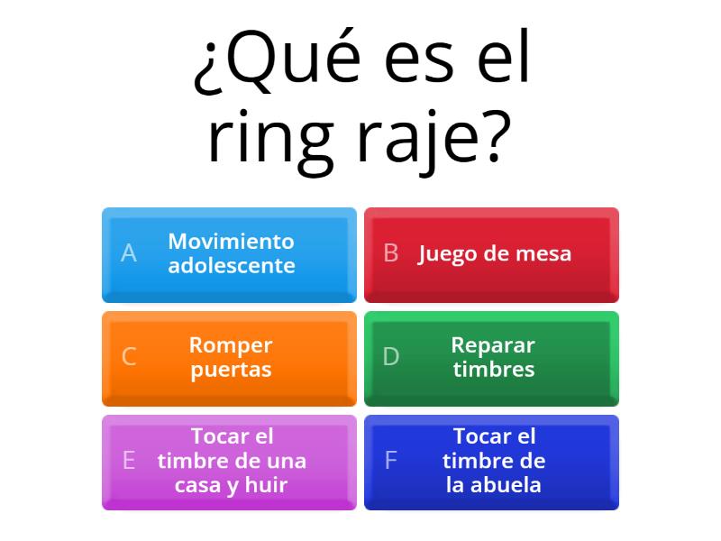 Preguntas Ring raje - Quiz