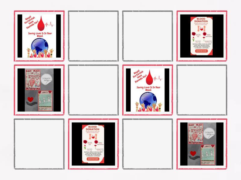 Memory Game about Blood Donation - Matching pairs