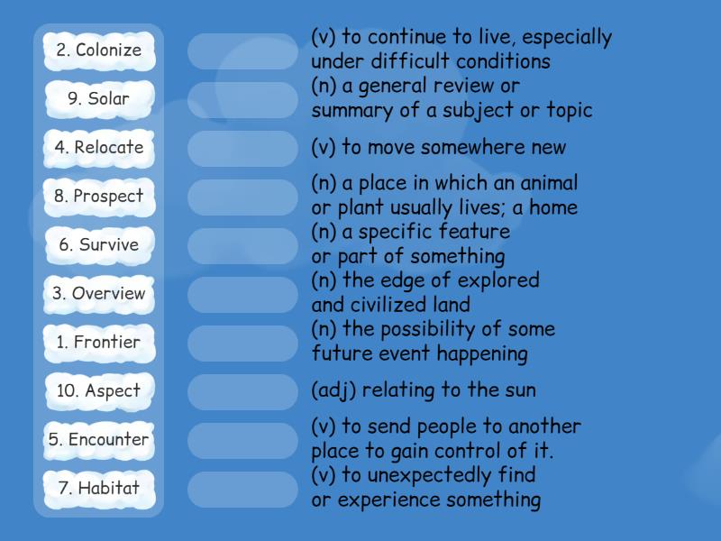 TACS 4 - Unit 3: On the move (B) - Match up