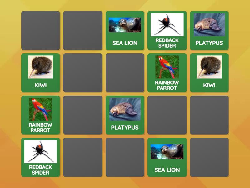 MEMORY OCEANIA ANIMALS - Parejas