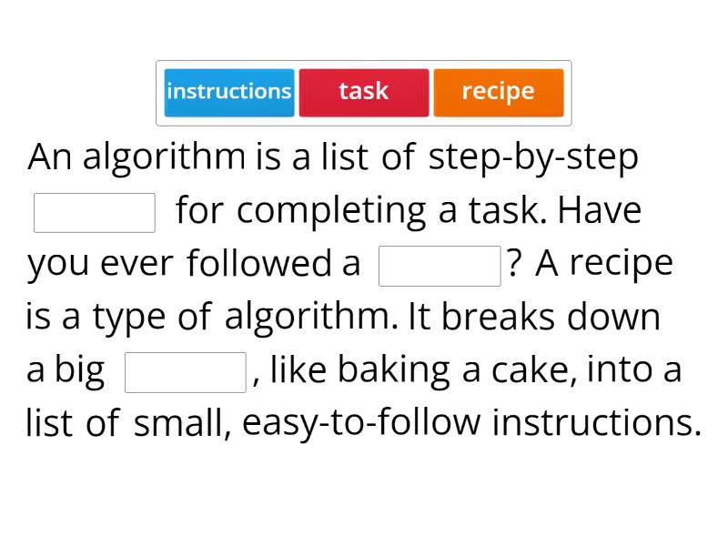 Amazing Algorithms - Complete the sentence