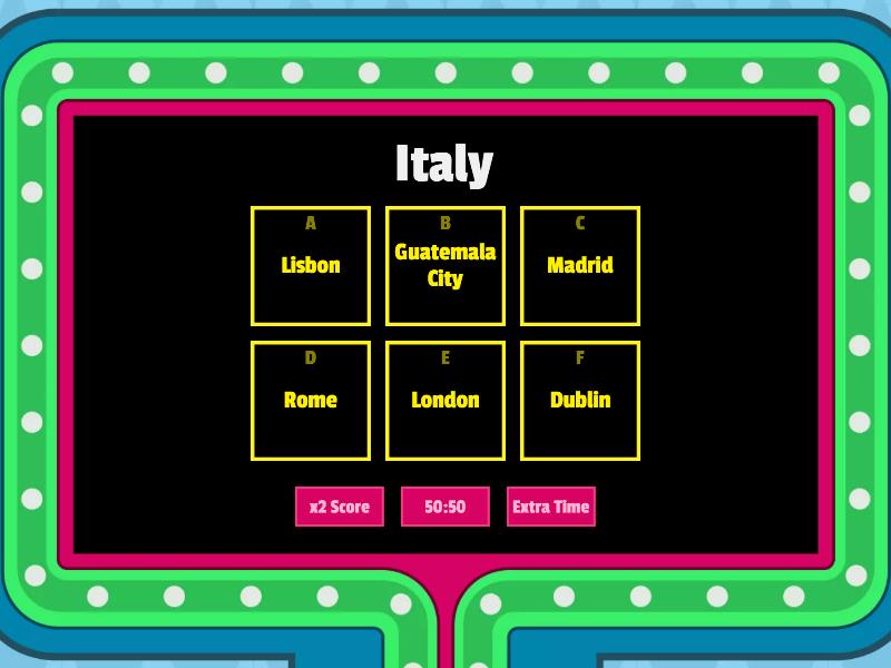 Capital cities - Gameshow quiz