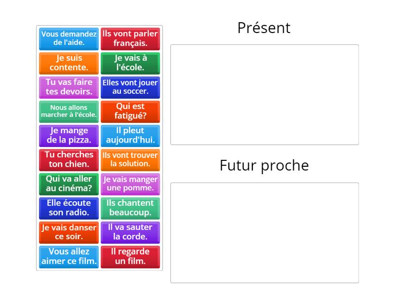 (futur proche ou présent) - Group sort
