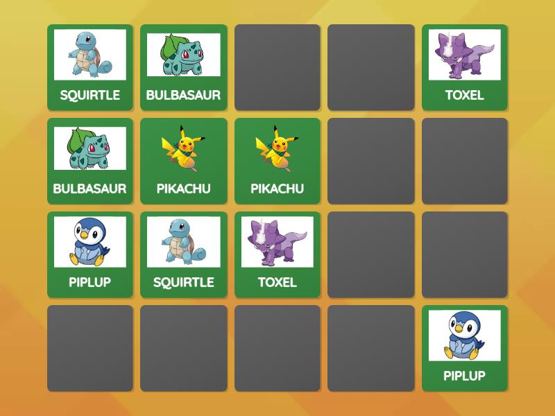 Memory Pokemon - Matching pairs