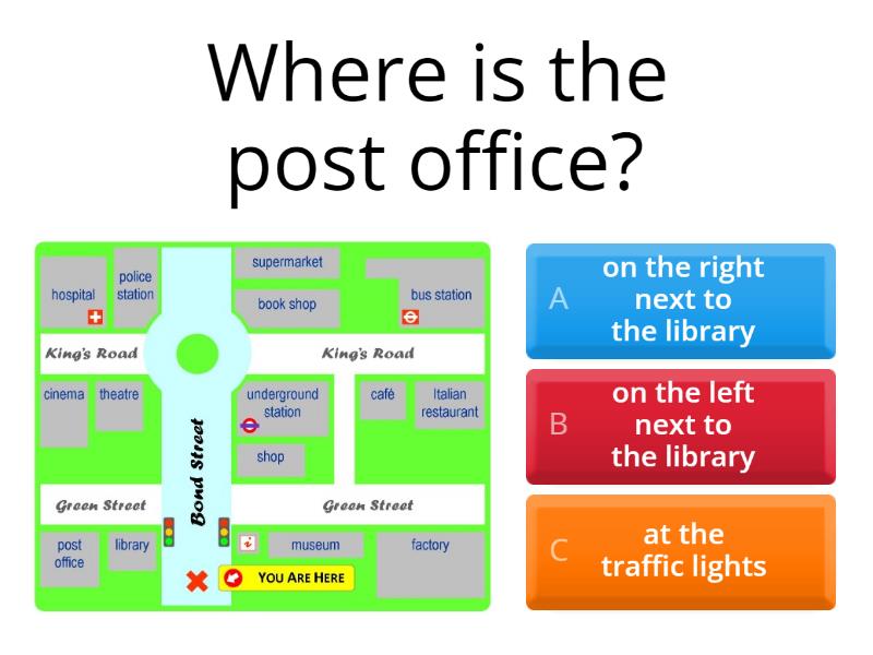 Map reading, giving directions elementary - Quiz