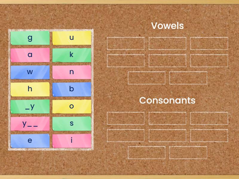 Vowels and Consonants (not all c's) - Group sort Vowels and Consonants (not all c's) - Group sort