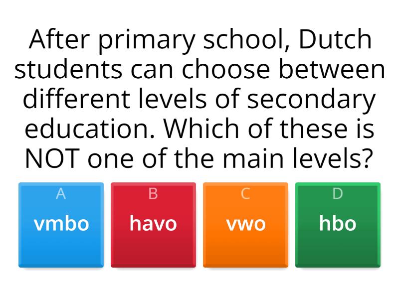 Dutch School System - Quiz