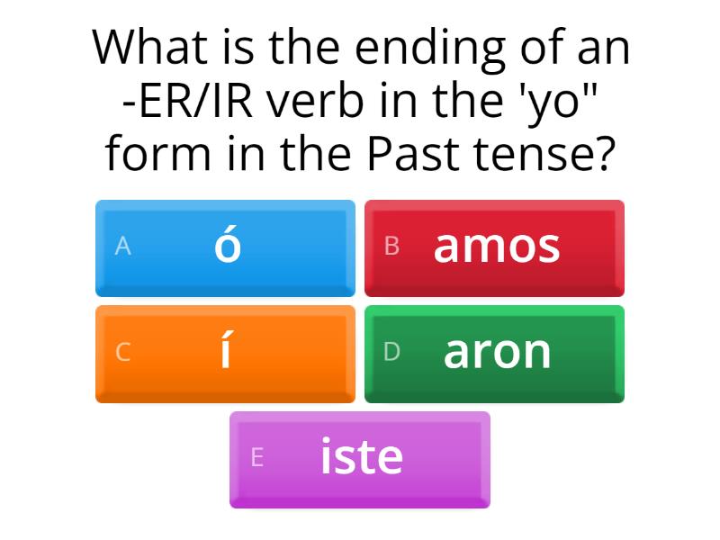 Past tense of ER/ IR verbs & time expressions - Quiz