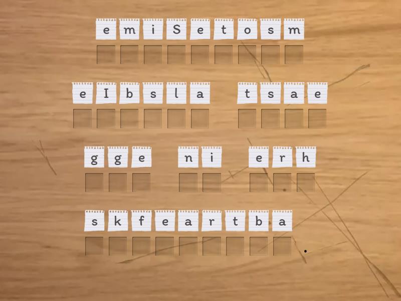 Vocabulary words 79-84 - Anagrama