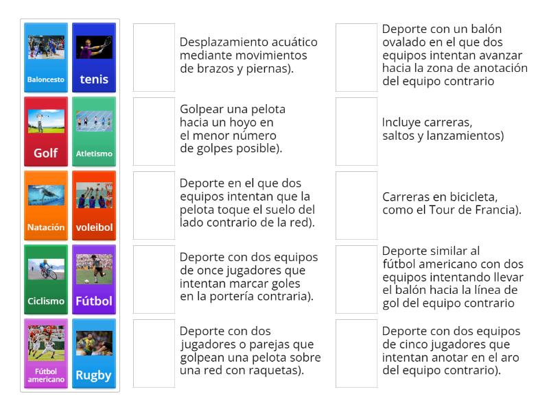 relaciona los deportes - Match up