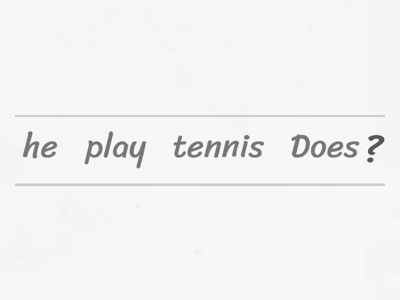 do does questions - Reordenar