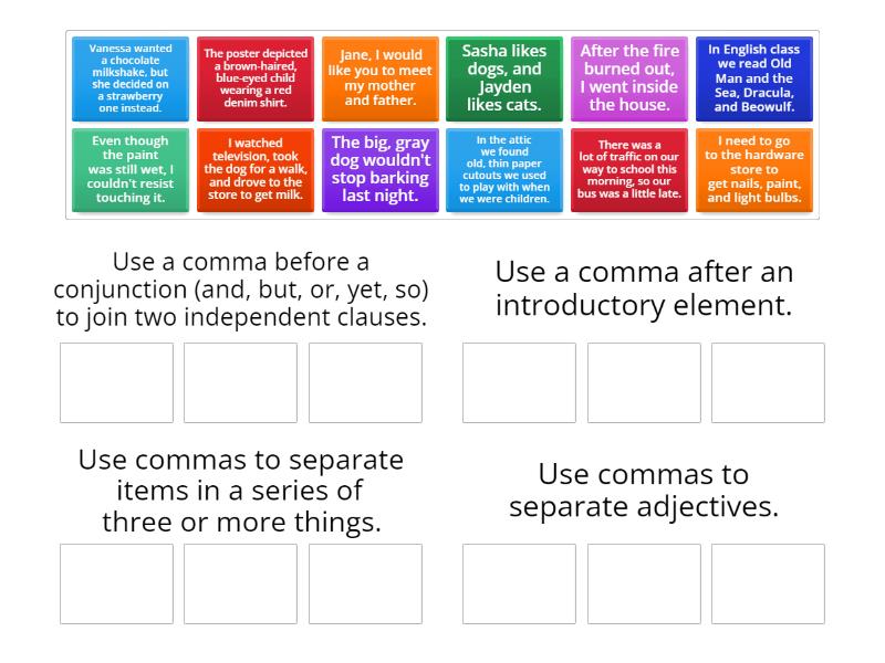 commas - Group sort