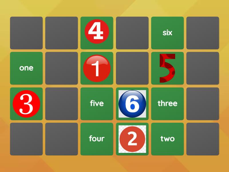 numbers 1-12 matching - Matching pairs