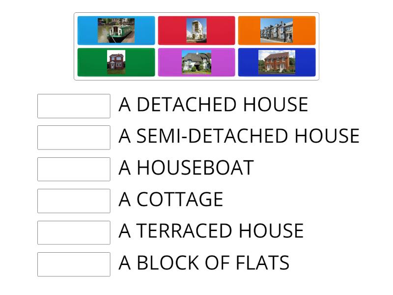 Types of houses English Club A1 - Match up
