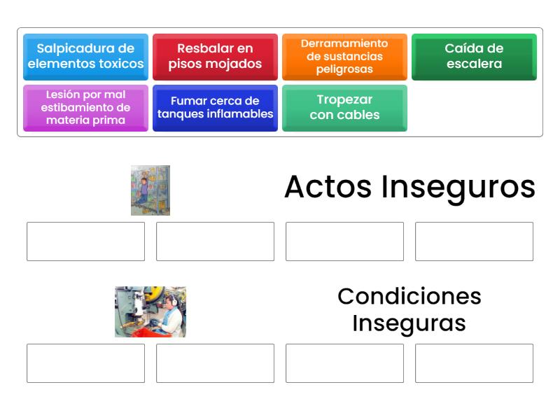 Identifica actos o condiciones inseguras de trabajo - Group sort