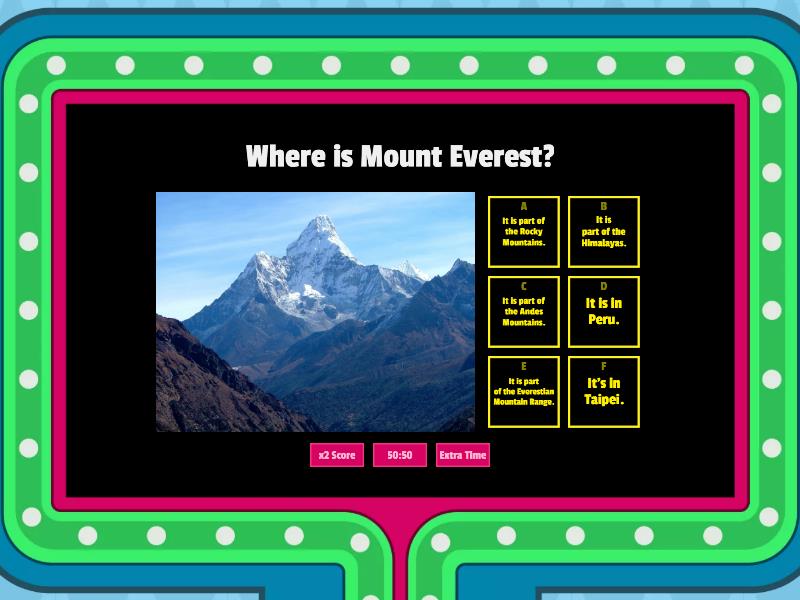 Mount Everest - Gameshow quiz