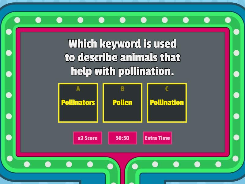 Pollination Quiz - 10Qs - Gameshow quiz