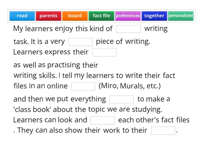 Writing guided fact file - Complete the sentence