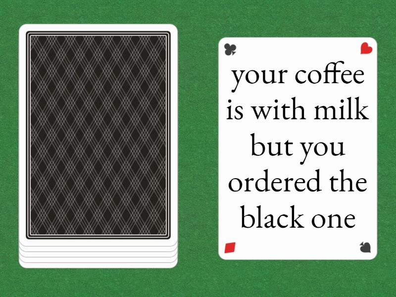 At the restaurant - Speaking cards