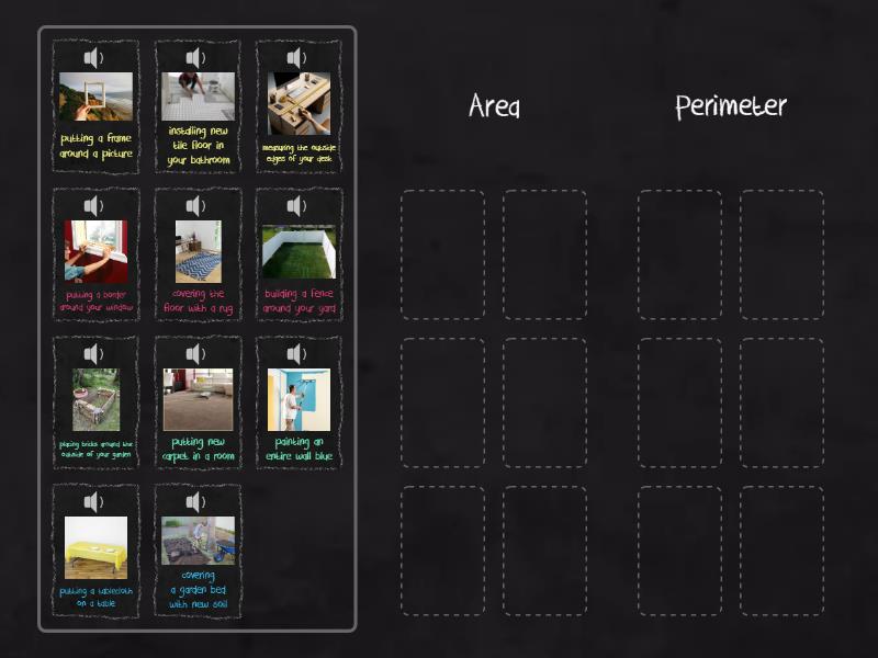 Area vs. Perimeter - Group sort