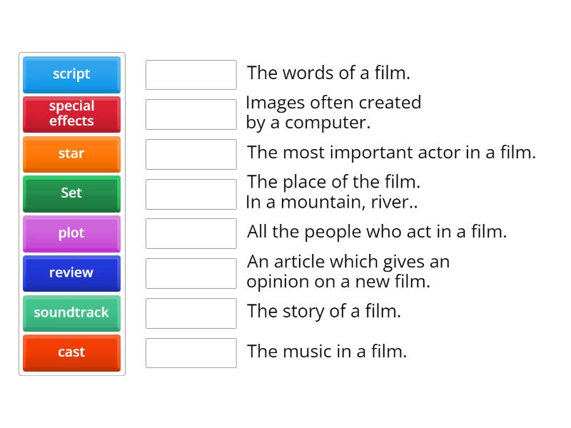 Cinema Vocabulary 1 - Match up