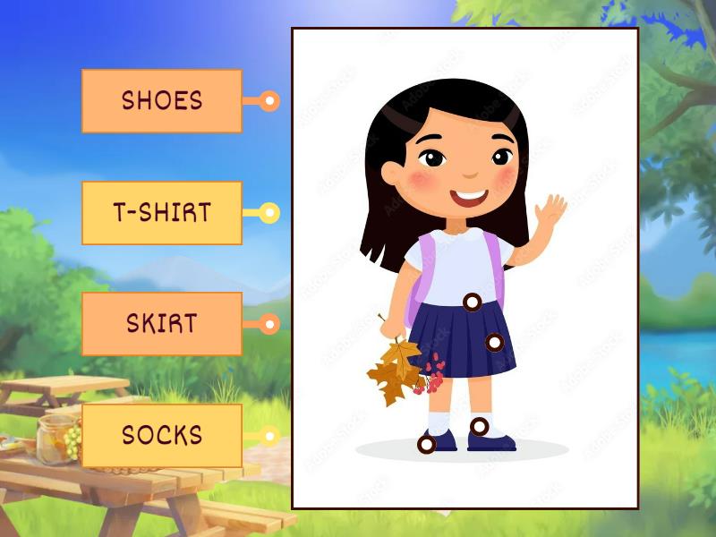 FIRST GRADE - CLOTHES - LOOK AND MATCH - Diagrama con etiquetas