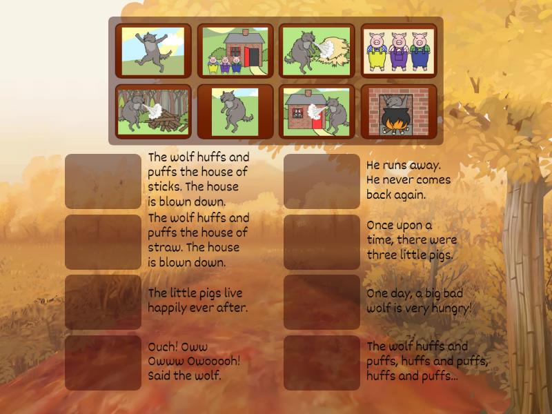 SEQUENCING THE STORY-Three little pigs - Match up