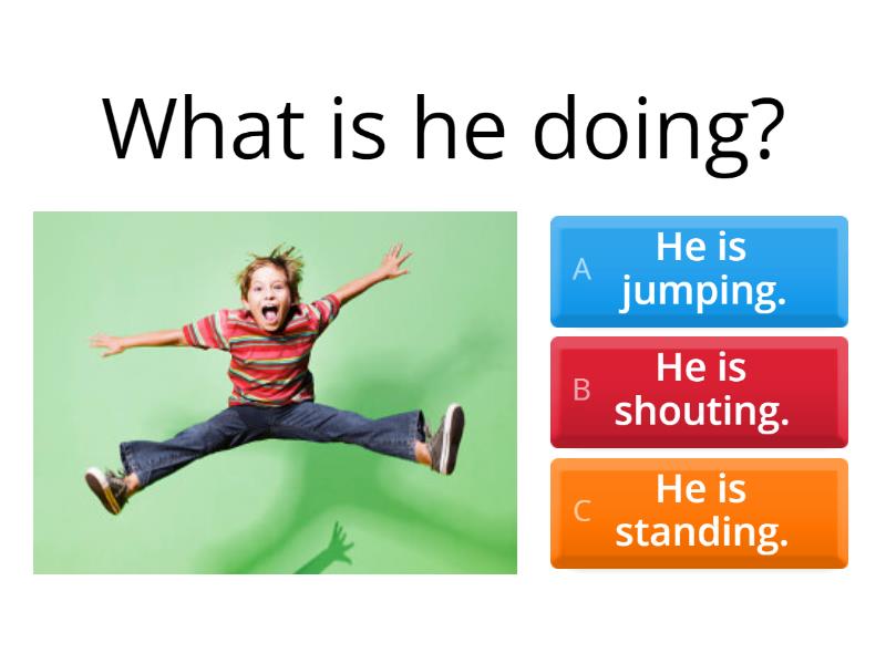 Present continuous with starters (+ few Movers) Verbs - Quiz