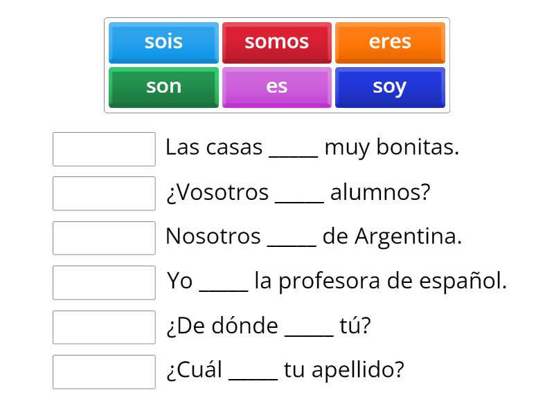 Verbo SER - Une las parejas