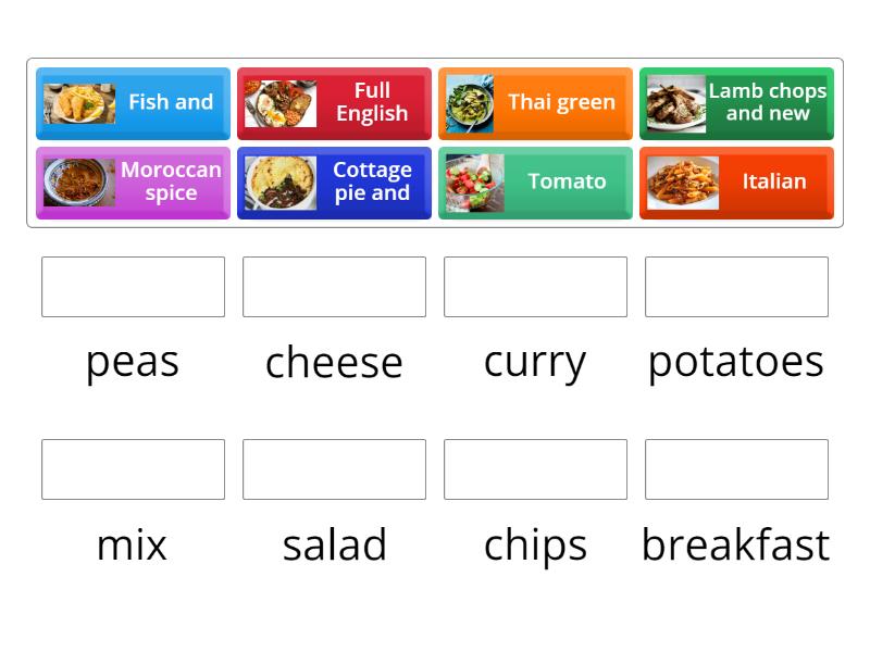Identifying food - Match up