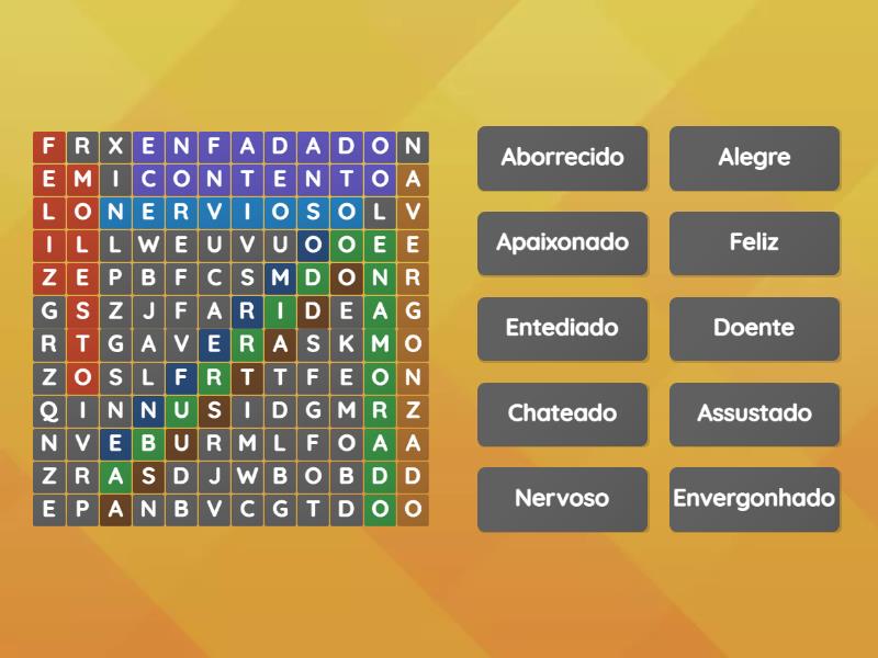 Sopa de letras de Las Emociones - Wordsearch