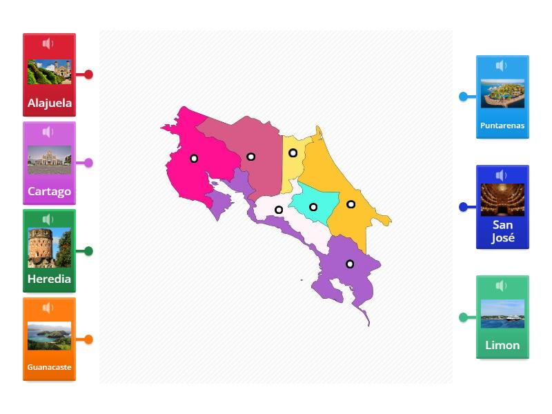 Provincias de Costa Rica - Labelled diagram