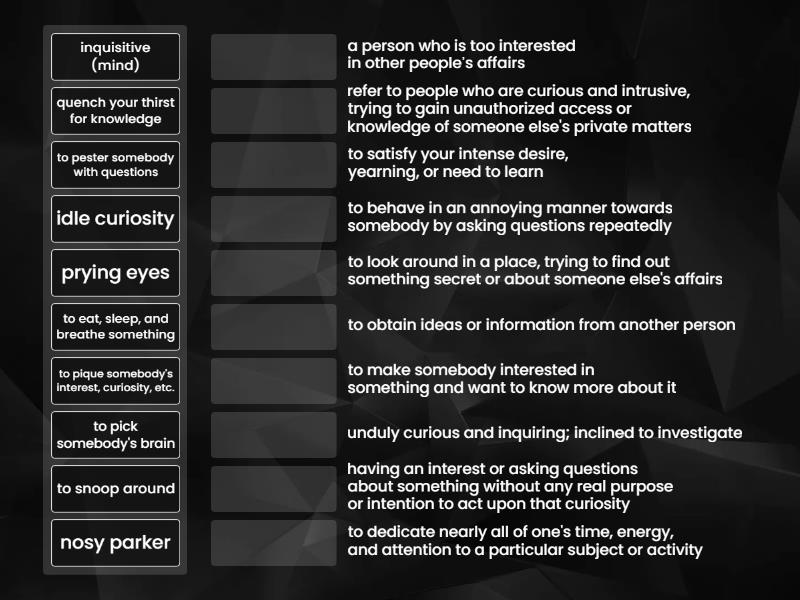 Curiosity and knowledge - Match up