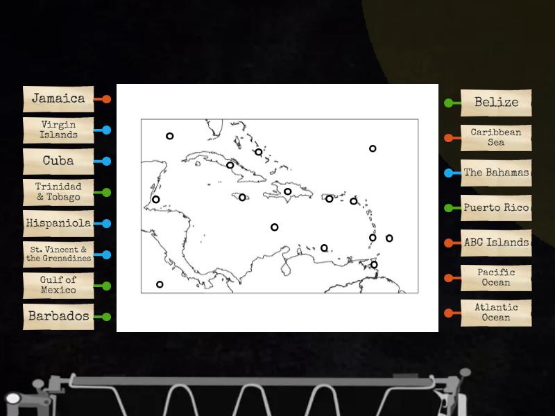 Label map of caribbean