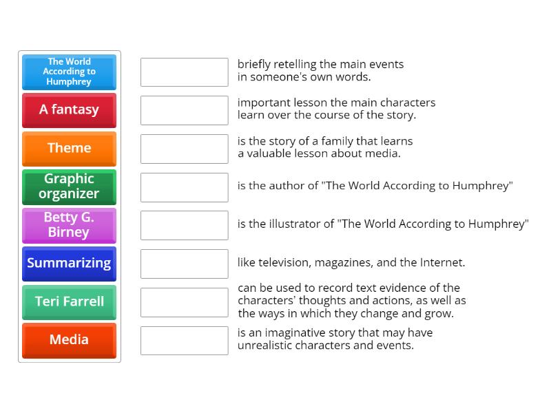 Reading Grade 4 - Match up