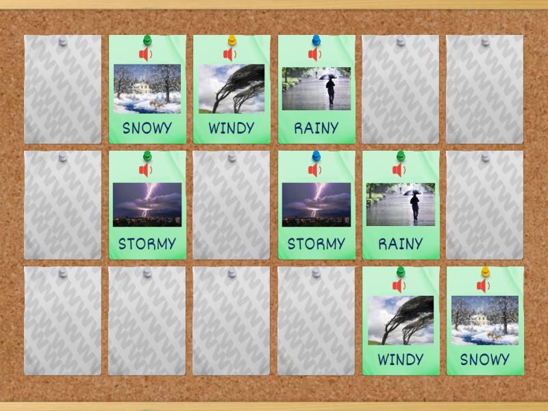 Memory game about weather - Matching pairs
