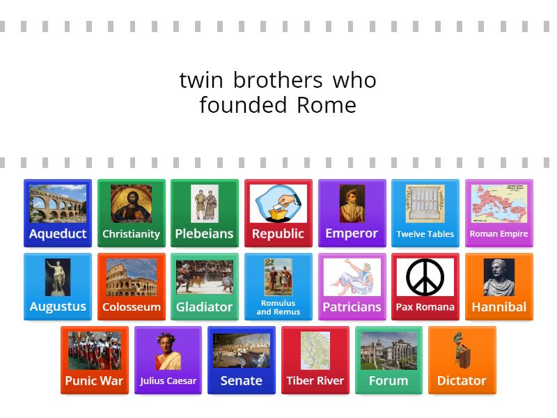 Ancient Rome- Punic/ Caesar/ Augustus - Find the match