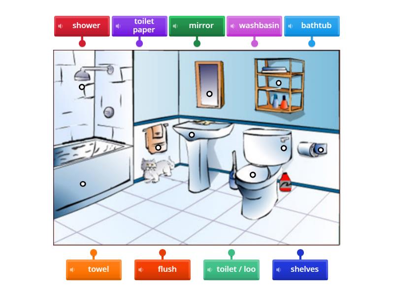 2. the bathroom - Labelled diagram