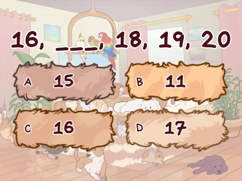 Missing numbers 11- 20 (KG) - Quiz
