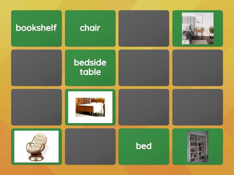 Household objects - bedroom - Matching pairs