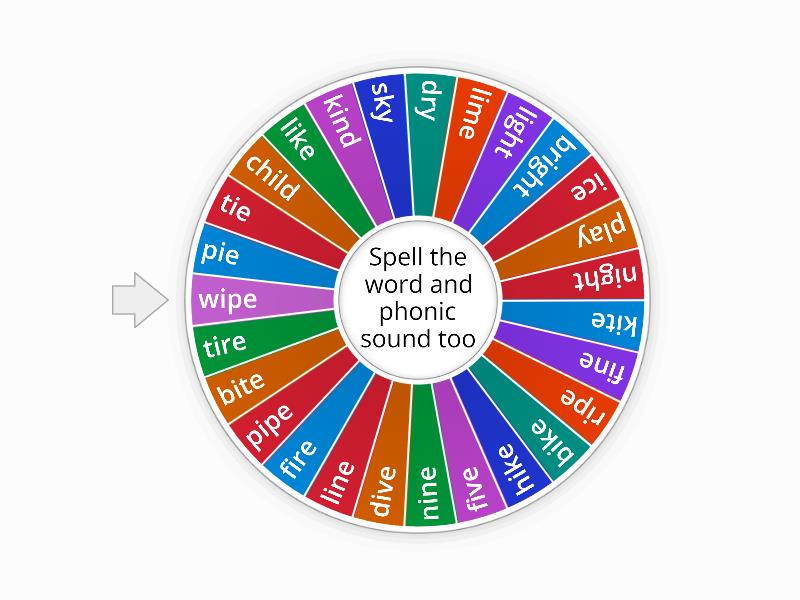 Long vowel sound i - Spin the wheel