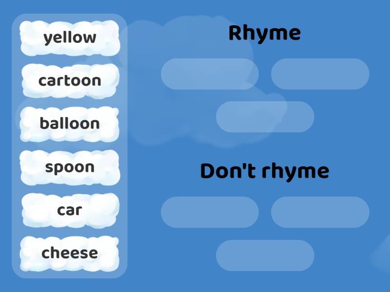 Which words rhyme with moon? - Group sort