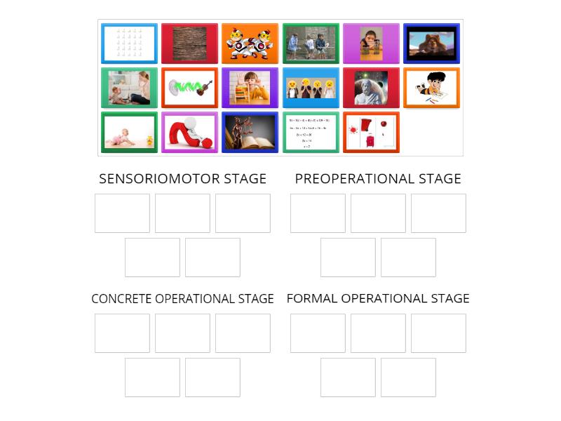 Piaget's stages of cognitive development. - Group sort