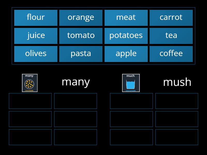 many vs much - Group sort